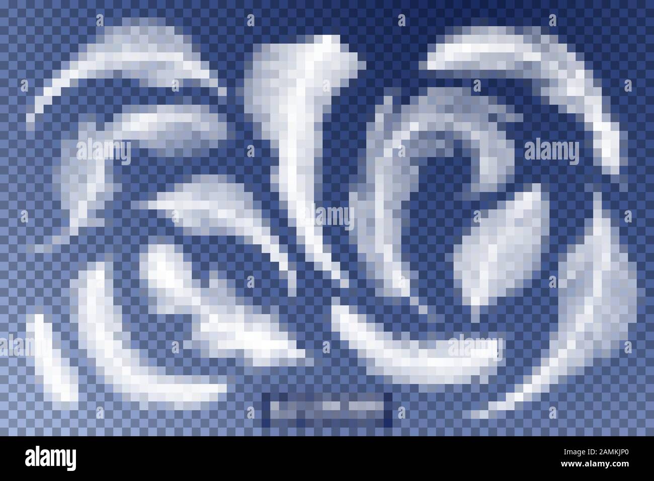 Feathers, white fluffy isolated falling plumes with transparent effect ...