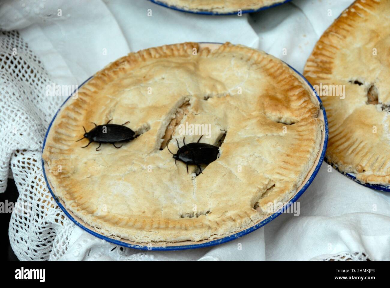 A Goth-baked pie on sale in a bakery. for the Goth Convention weekend ...