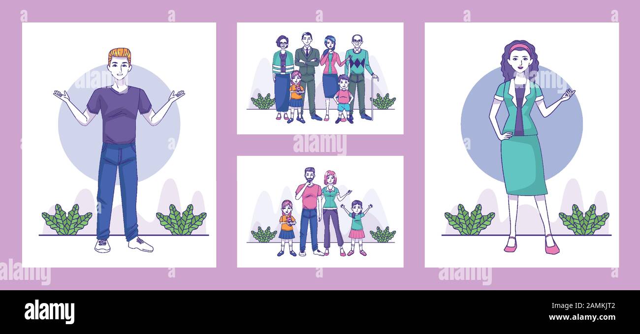 bundle of family members characters Stock Vector Image & Art - Alamy