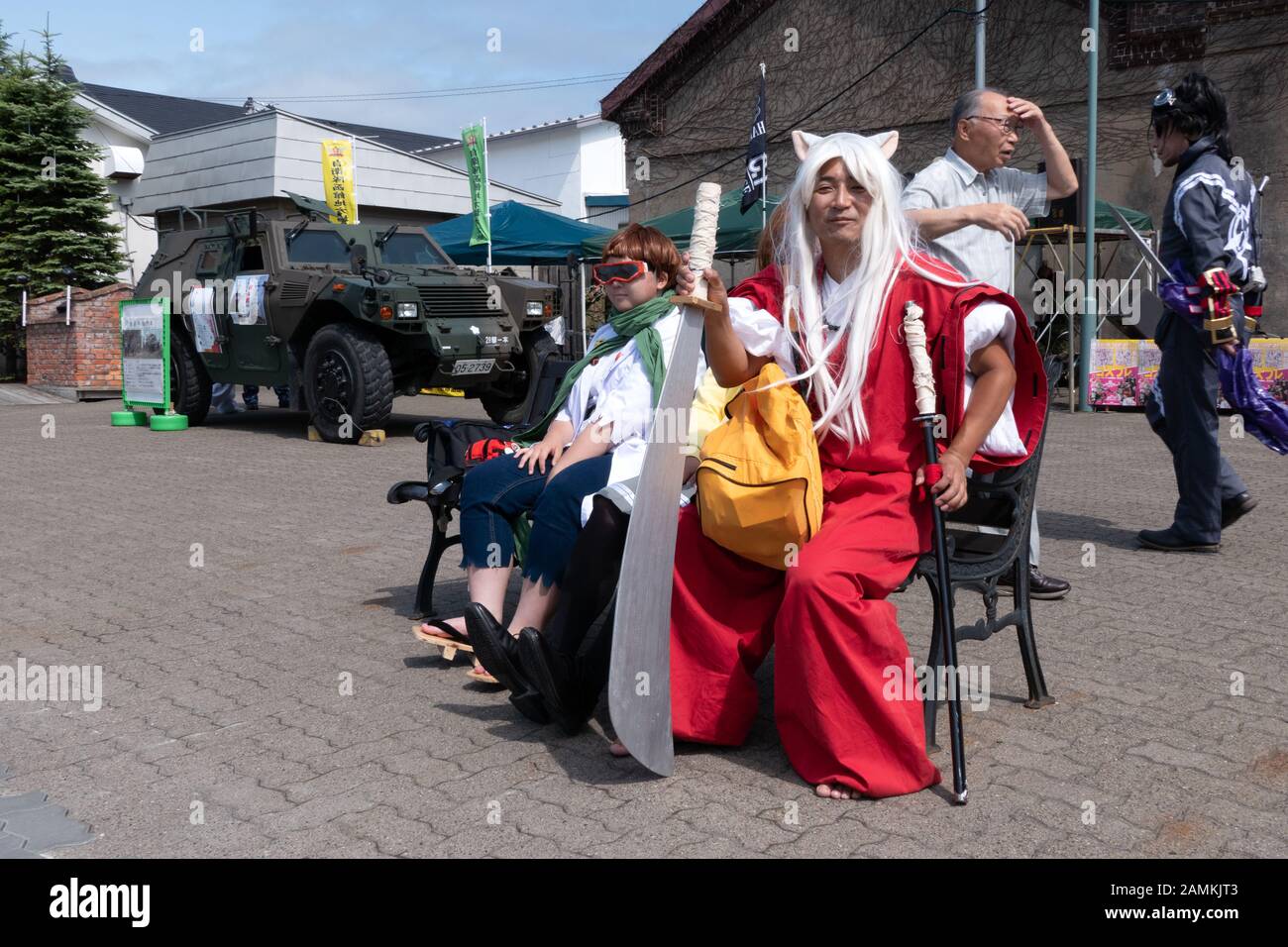 Japanese people with anime and manga costume at cosplay festival in ...