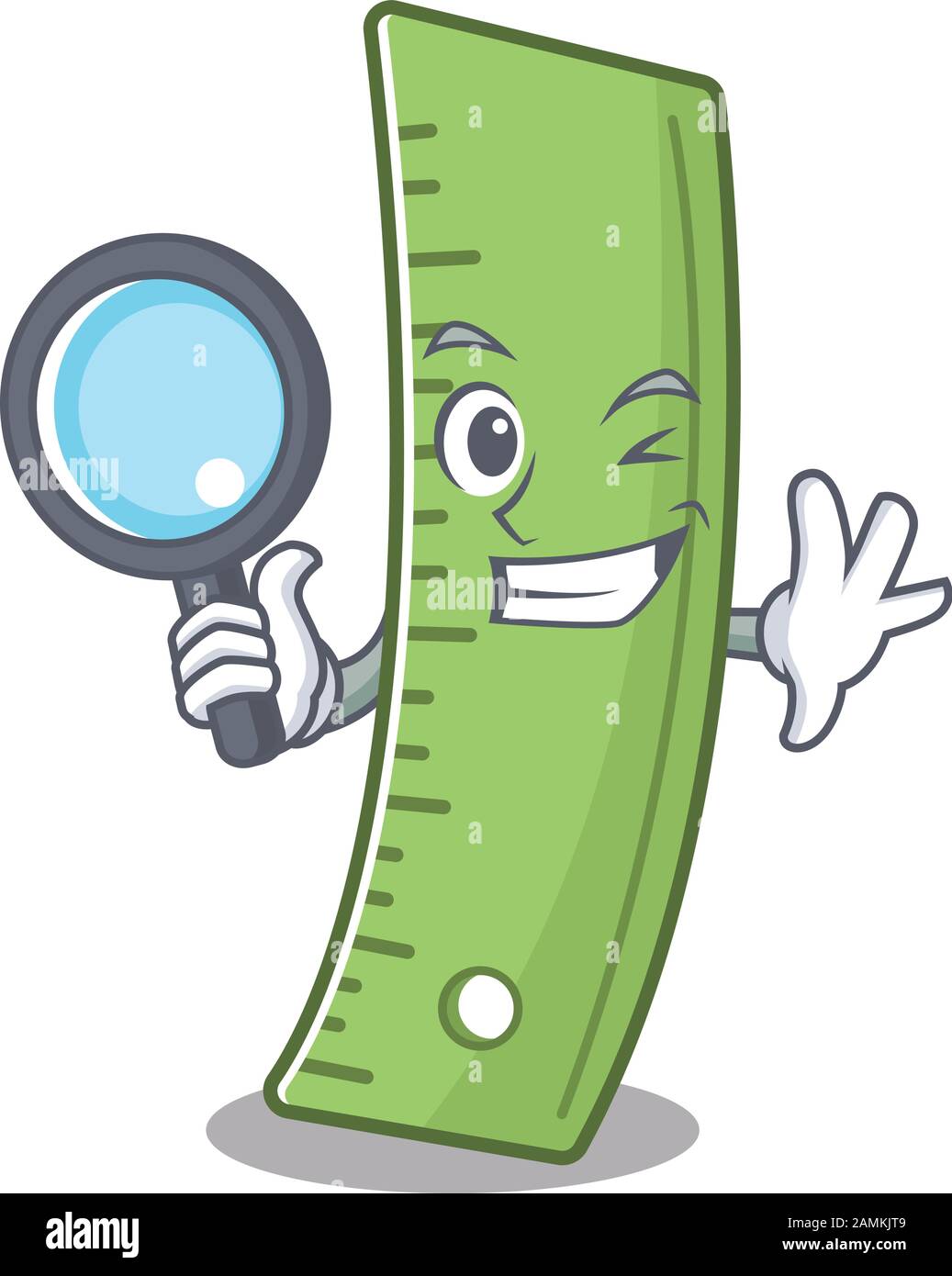 Cool and Smart ruler Detective cartoon mascot style Stock Vector Image ...