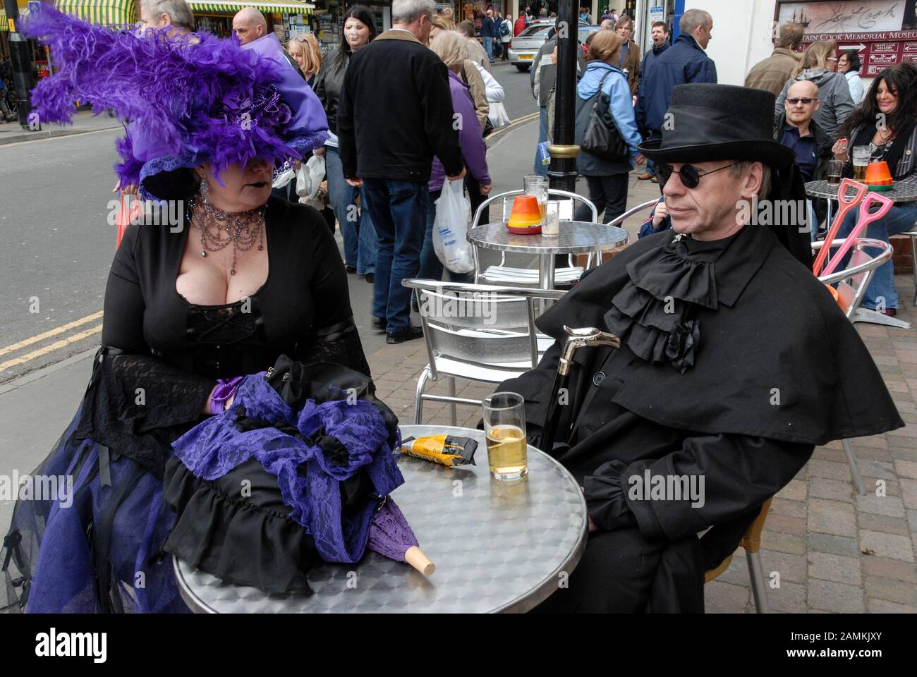 Goth Convention weekend at Whitby, North Yorkshire in Britain Hundreds ...