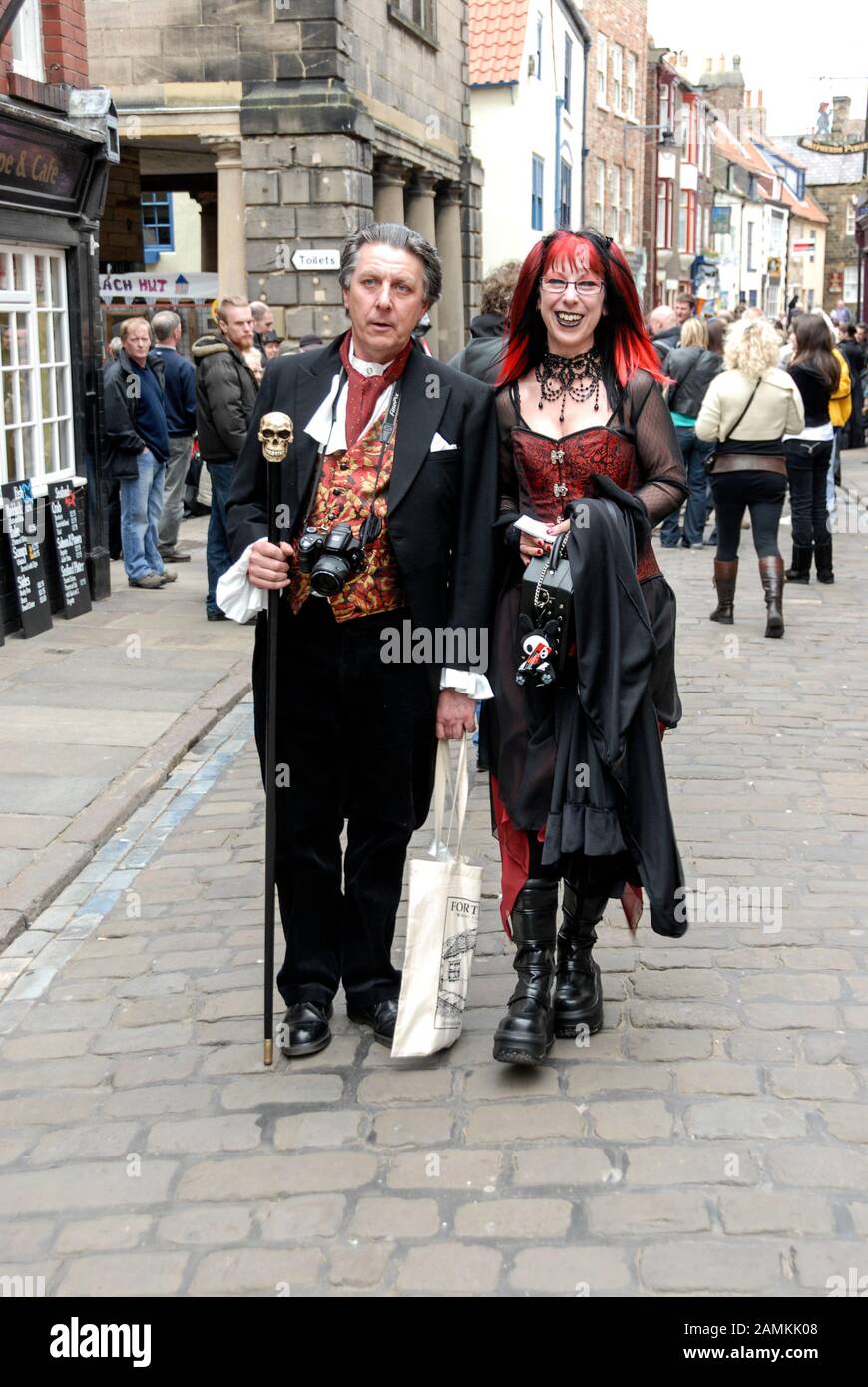 Goth Convention weekend at Whitby, North Yorkshire in Britain Hundreds ...