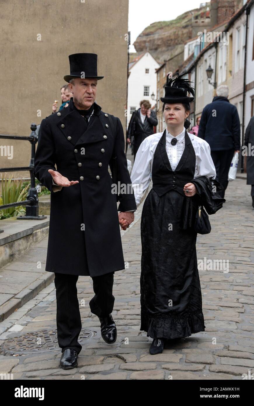 Goth Convention weekend at Whitby, North Yorkshire in Britain Hundreds ...