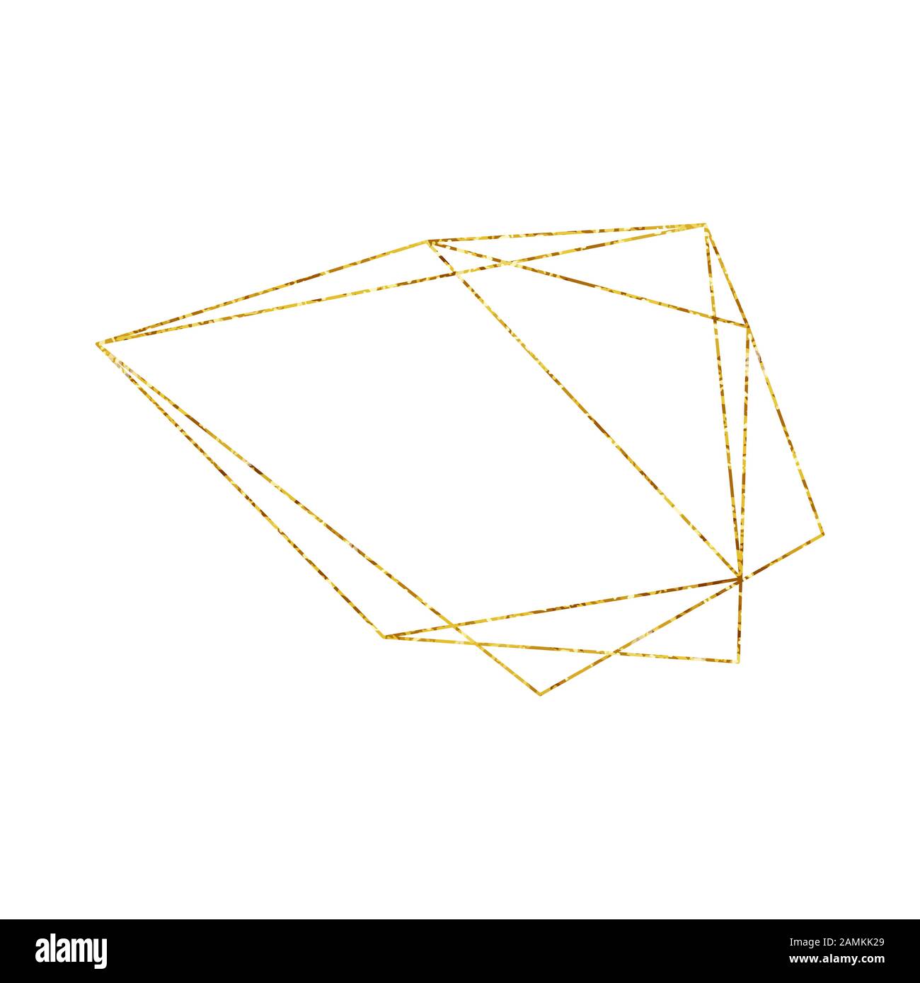 Gold Geometric Crystal Frame with Detailed Vector Foil Texture ...