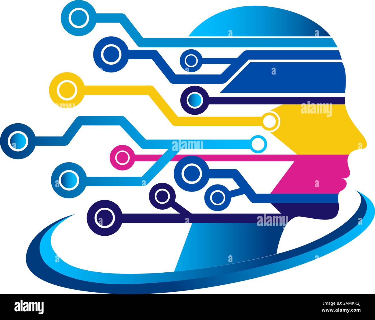 Human face technology logo Cut Out Stock Images & Pictures - Alamy