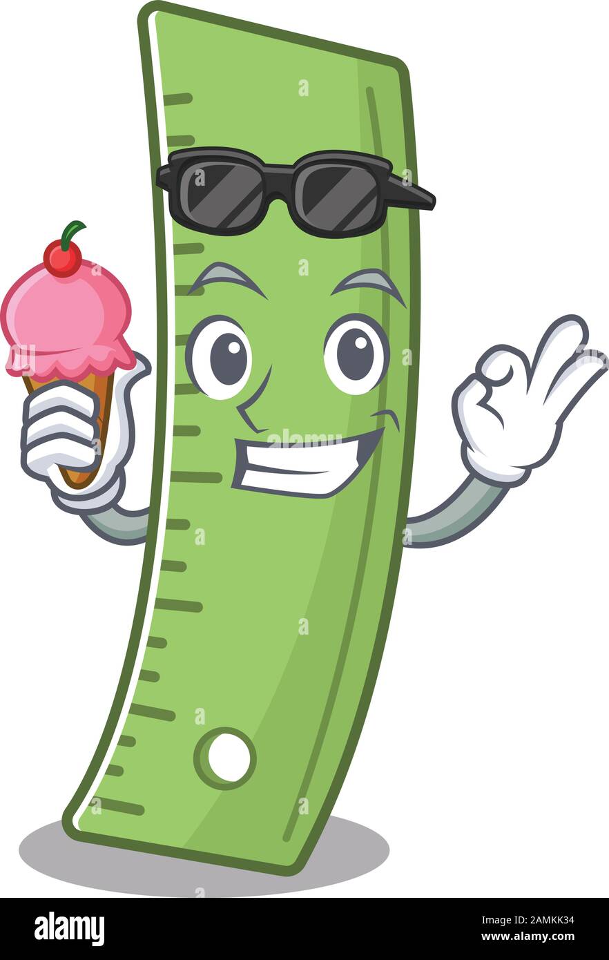 Ruler mascot cartoon design with ice cream Stock Vector Image & Art - Alamy