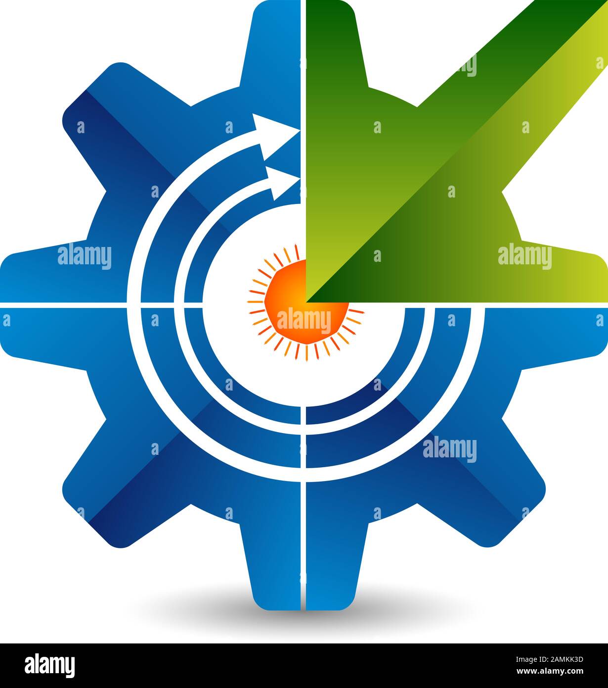 Gear with arrow logo Stock Photo - Alamy
