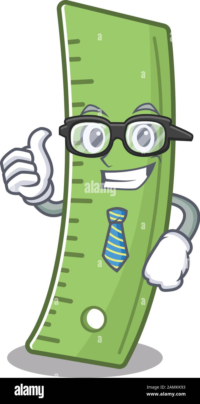 cartoon character of Businessman ruler wearing glasses Stock Vector ...