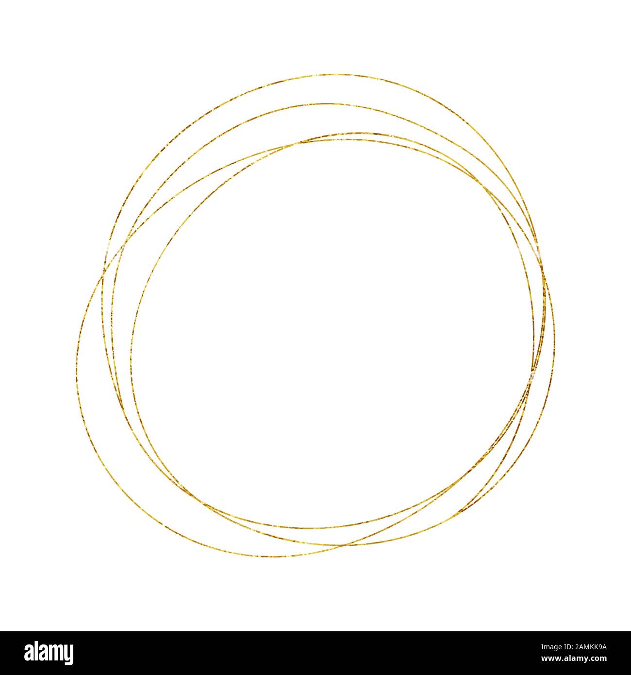 Gold Geometric Crystal Frame with Detailed Vector Foil Texture. Isolated Golden Thin Line Art or ...