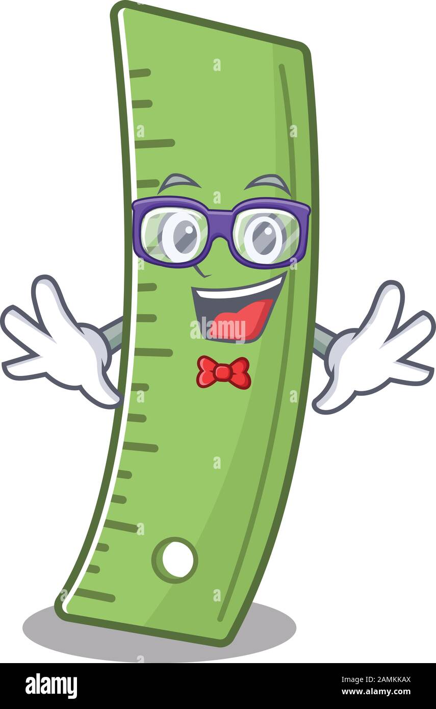 cartoon character of Geek ruler in design Stock Vector Image & Art - Alamy