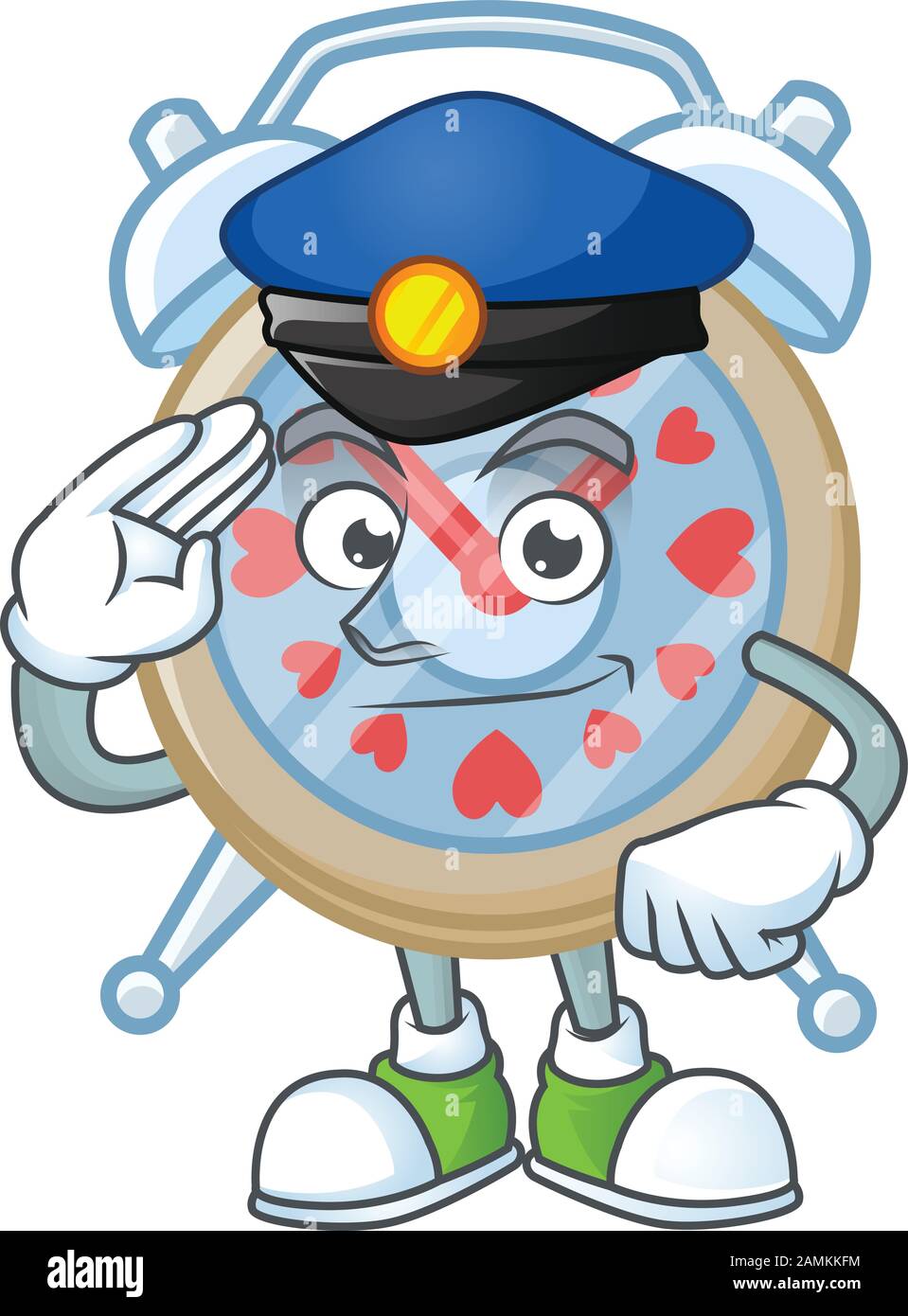 A character design of clock love in a Police officer costume Stock ...
