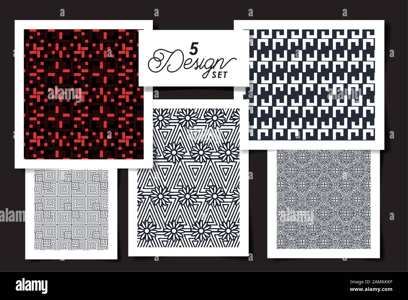 Five patterns Stock Vector Images - Alamy