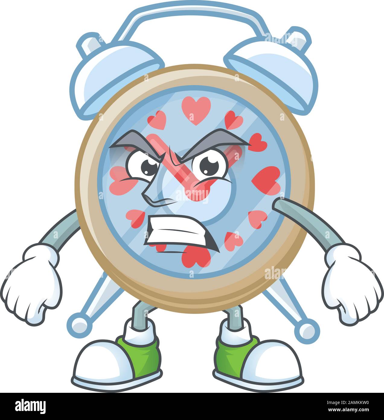 cartoon character of clock love with angry face Stock Vector Image ...
