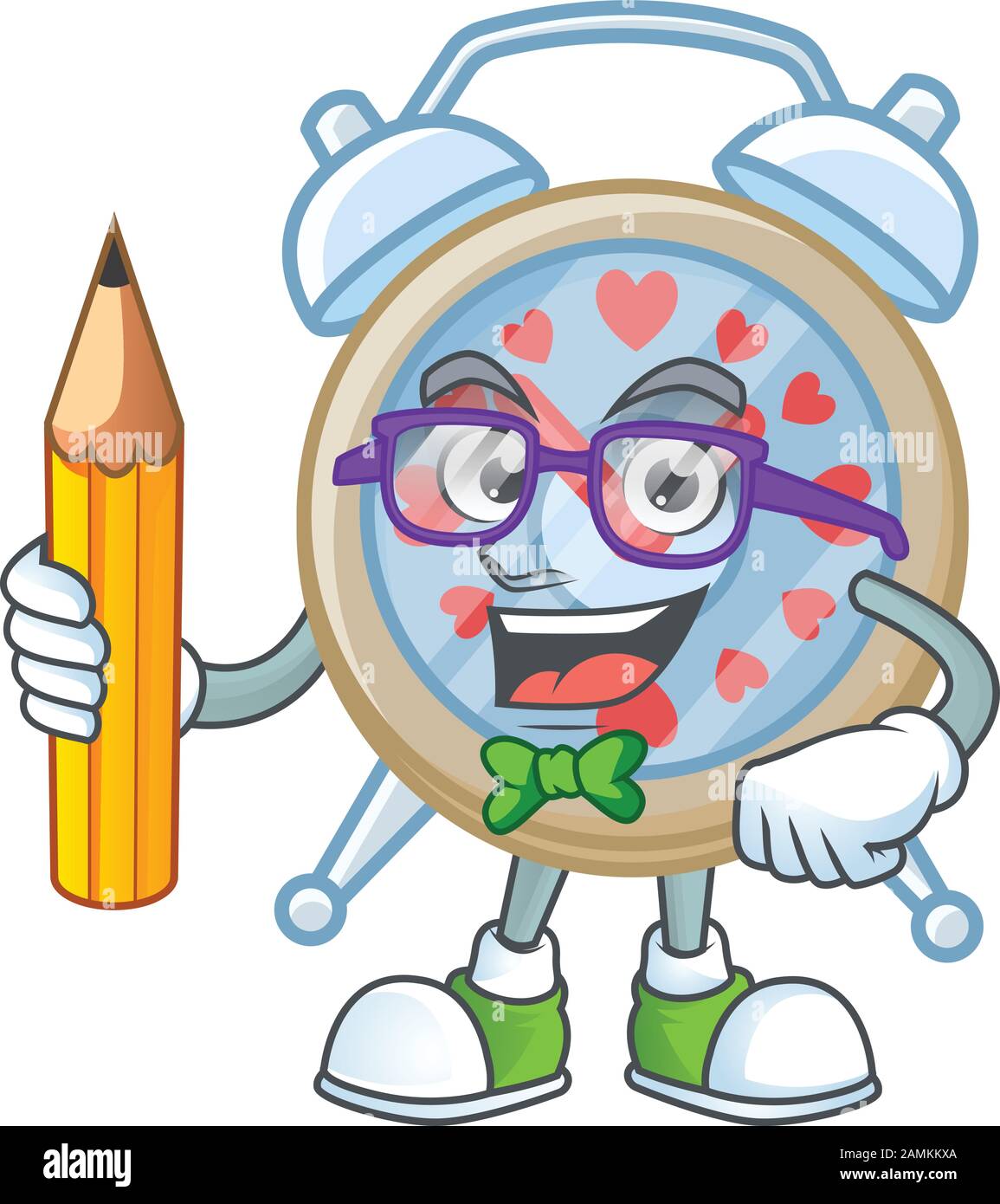 Student pencil clock character hi-res stock photography and images - Alamy