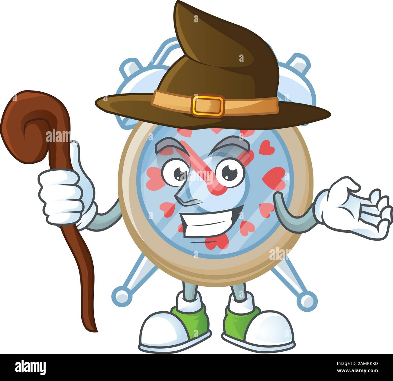cartoon mascot style of clock love dressed as a witch Stock Vector ...