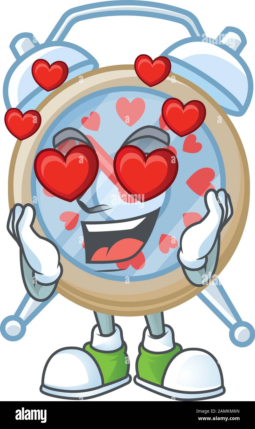 falling in love cute clock love cartoon character design Stock Vector ...