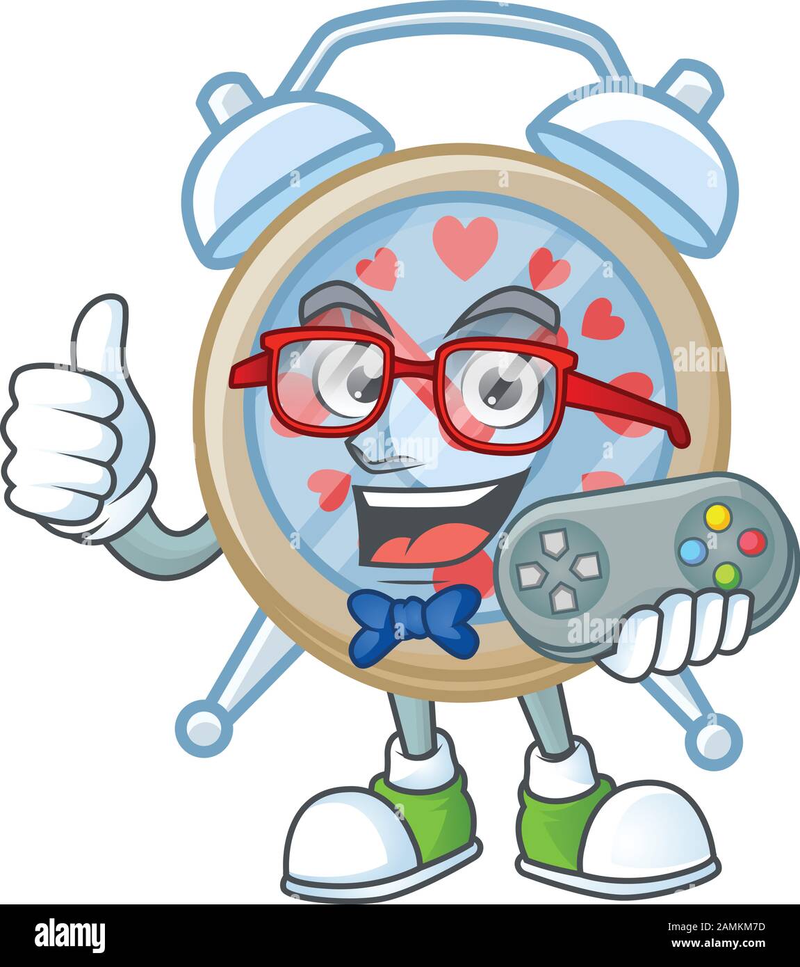 Smiley gamer clock love cartoon mascot style Stock Vector Image & Art ...