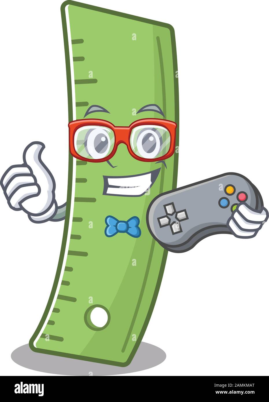 Smiley gamer ruler cartoon with mascot style Stock Vector Image & Art ...
