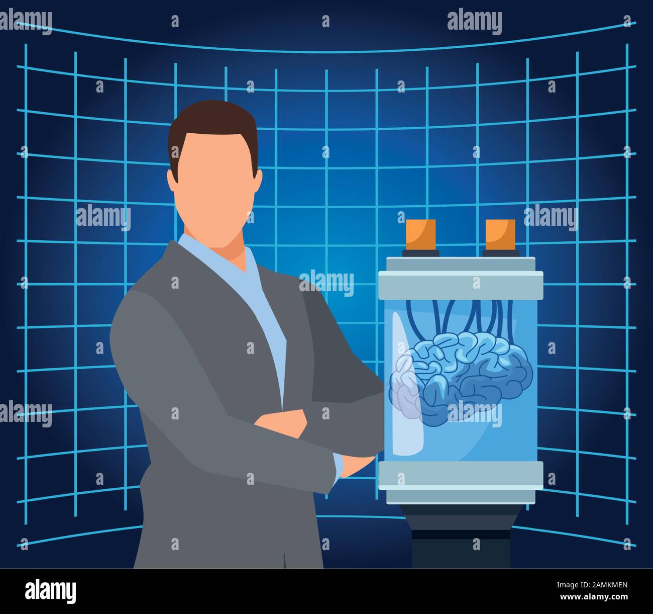 Human brain virtual reality Stock Vector Images - Alamy