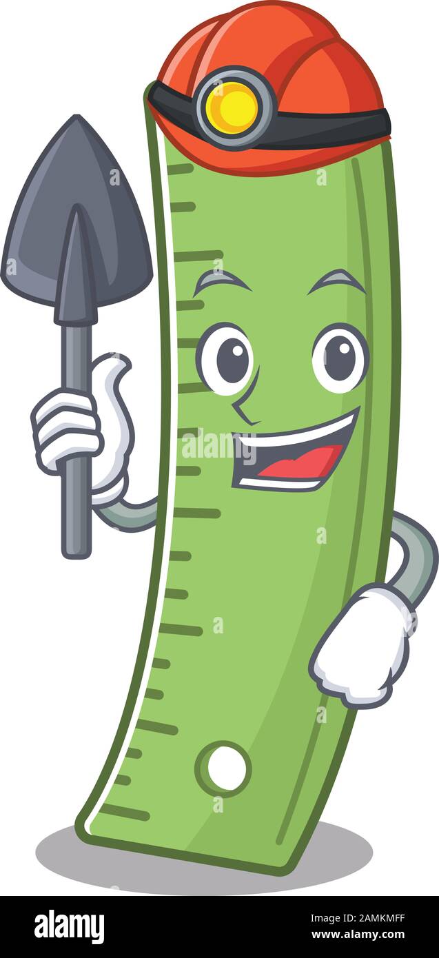 Cool clever Miner ruler cartoon character design Stock Vector Image ...