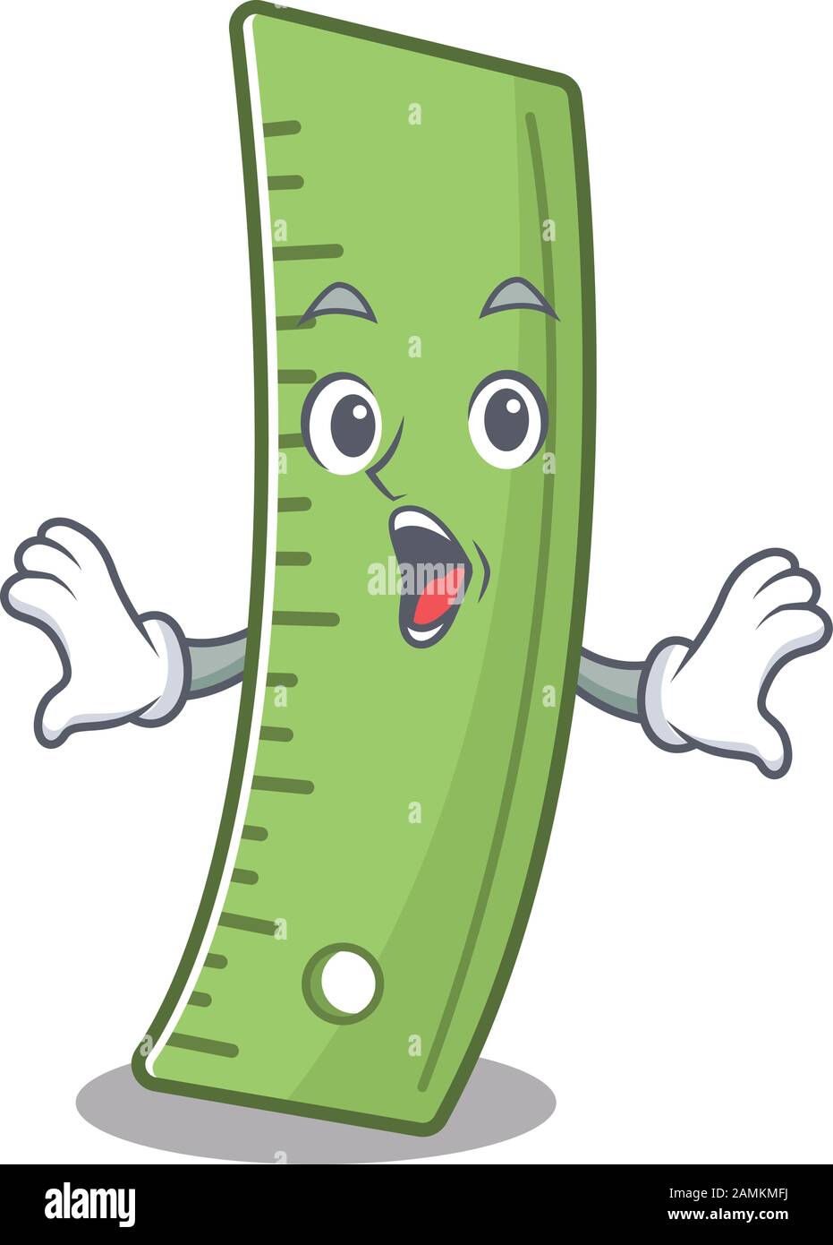 Ruler cartoon character design on a surprised gesture Stock Vector ...