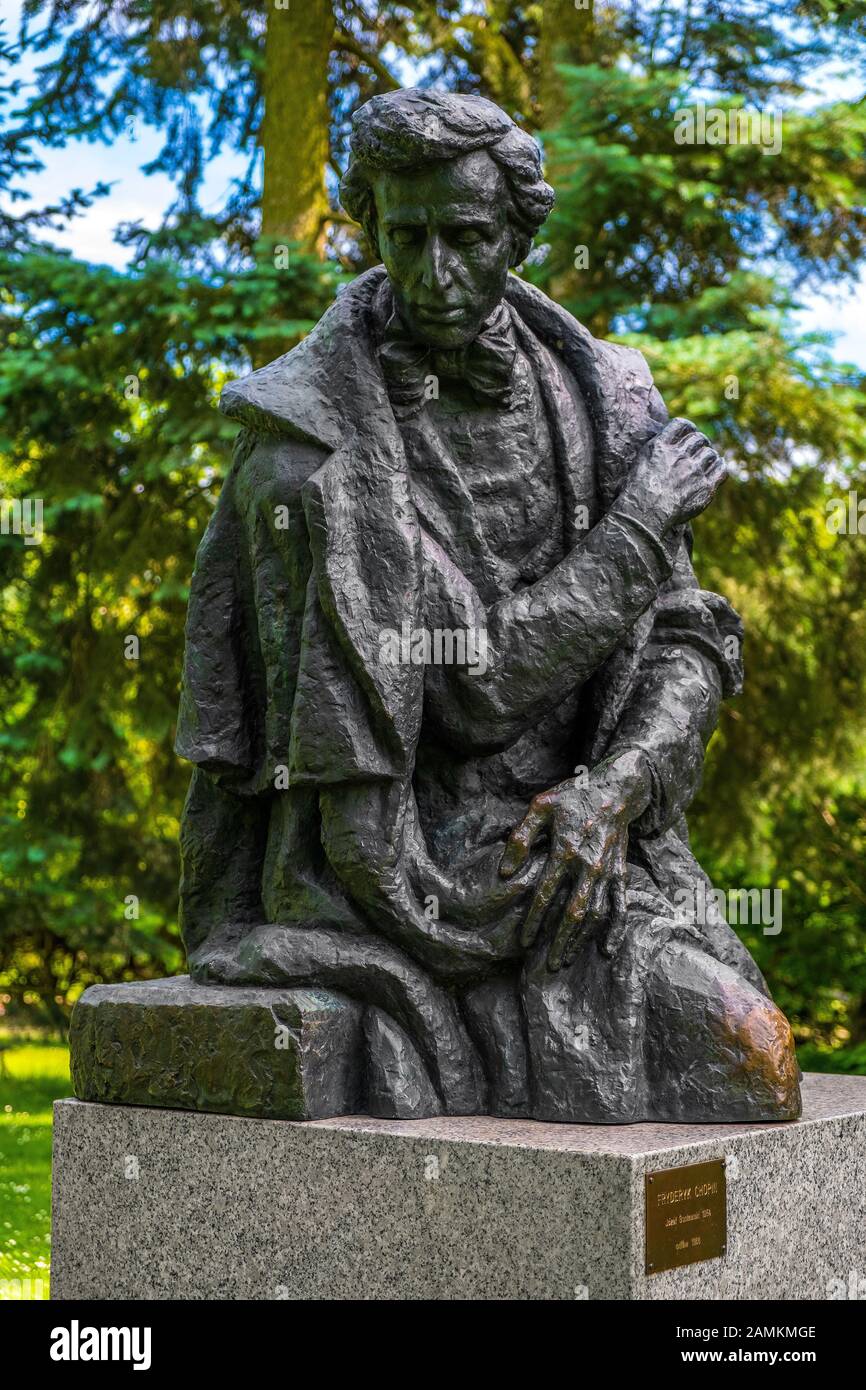 Zelazowa Wola, Mazovia / Poland - 2019/06/23: Statue of Fryderyk Chopin ...