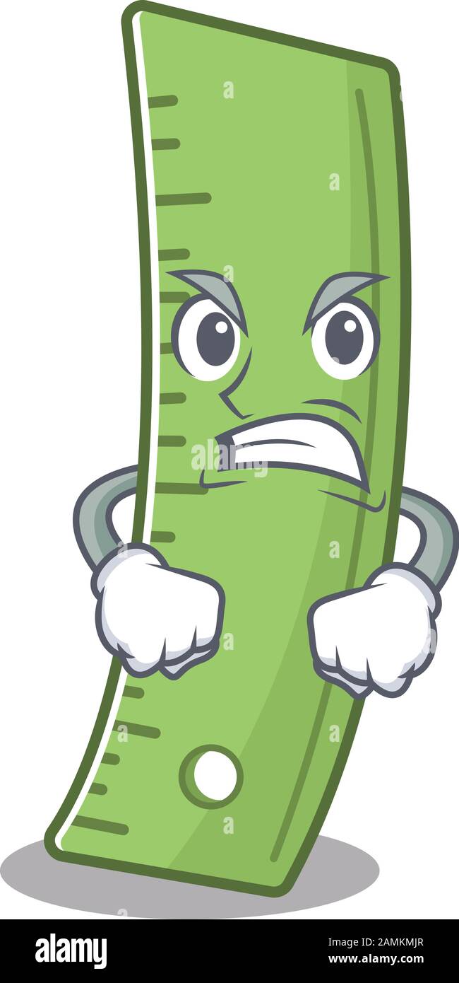 Ruler cartoon character design having angry face Stock Vector Image ...