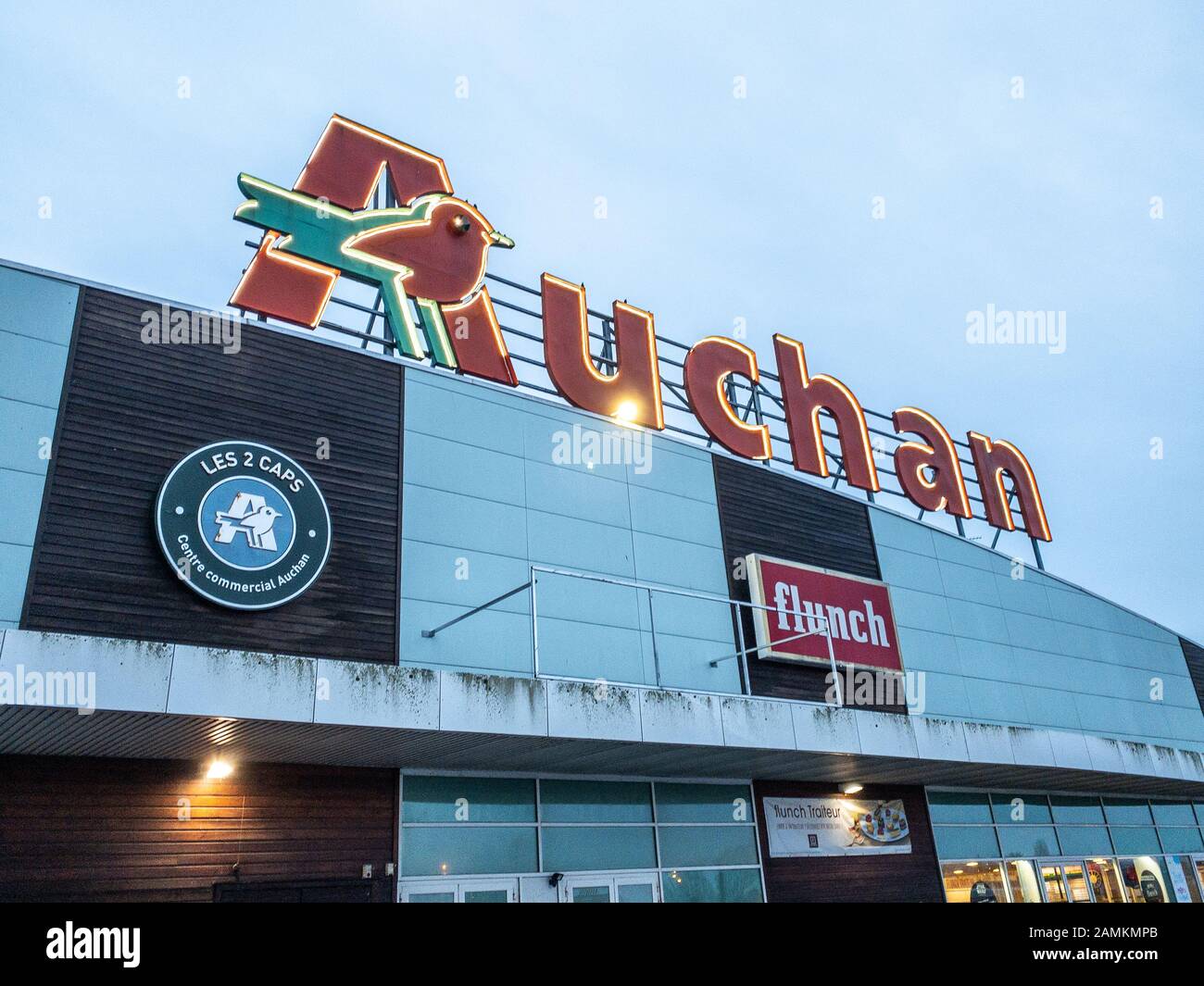 Auchan supermarket calais france logo hi-res stock photography and ...