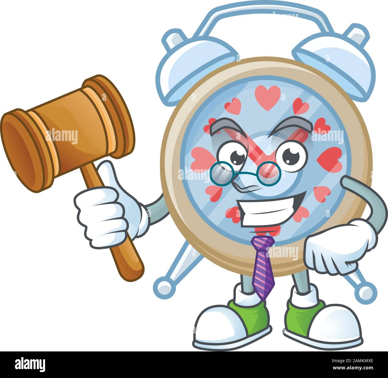 Smart Judge clock love in mascot cartoon character style Stock Vector ...