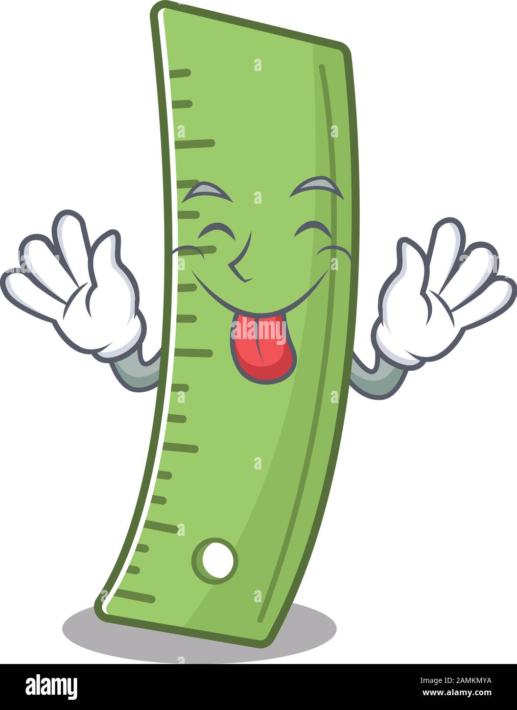 Cute ruler cartoon mascot style with Tongue out Stock Vector Image ...