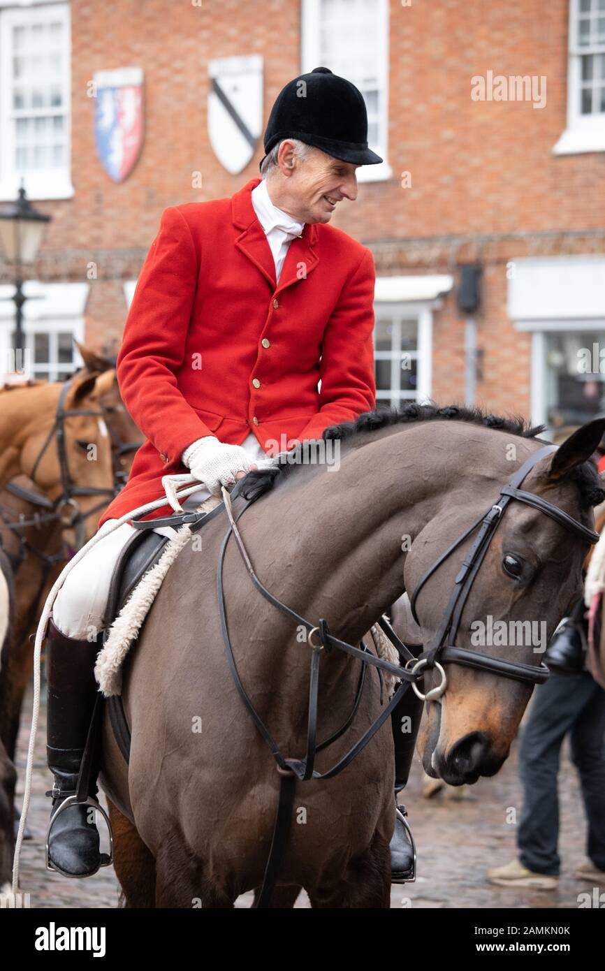 The Boxing day meet of Atherstone Hunt taking place in the Market ...