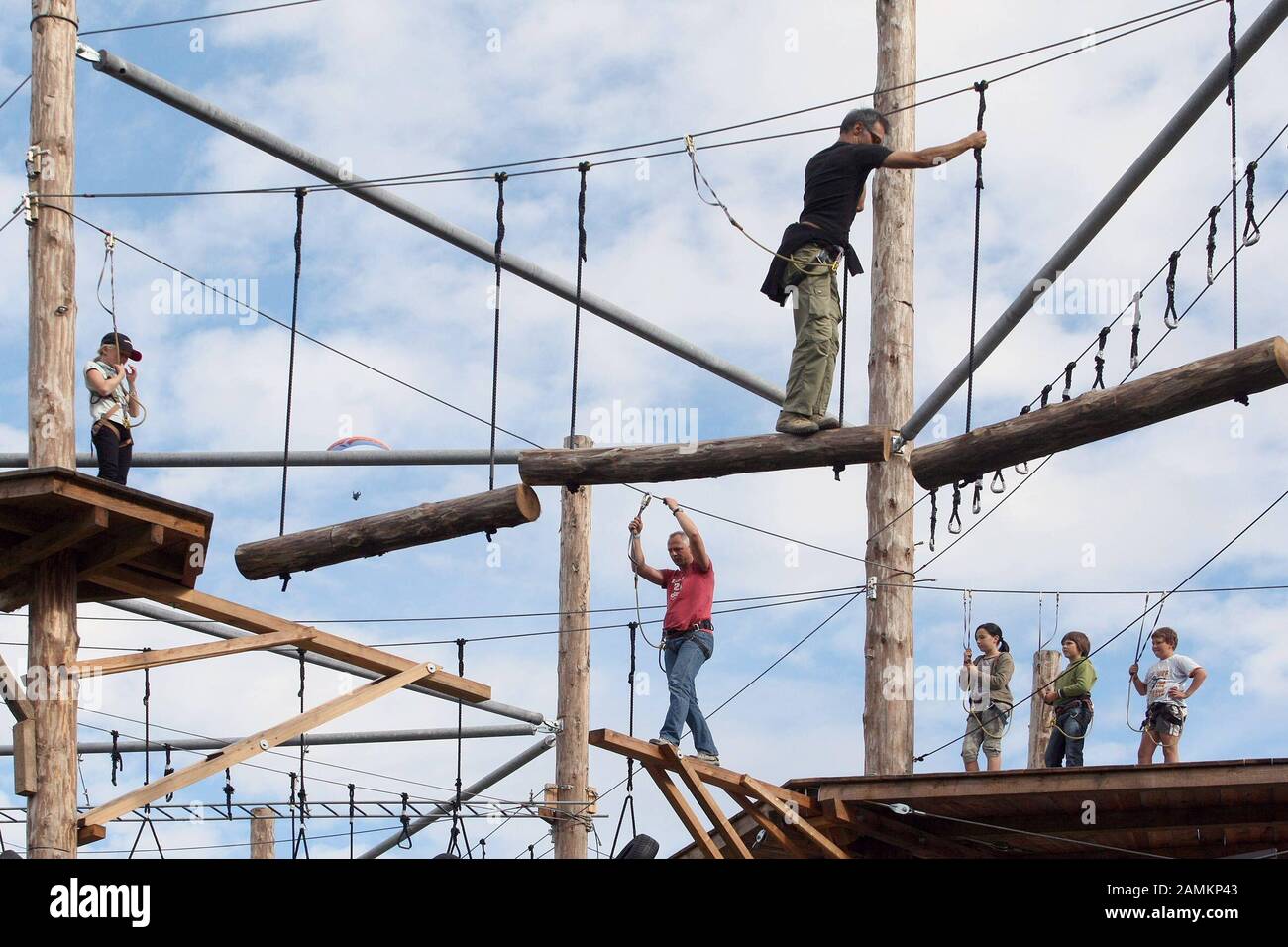 KristallTurm in the Isarwinkel high ropes course at the foot of ...