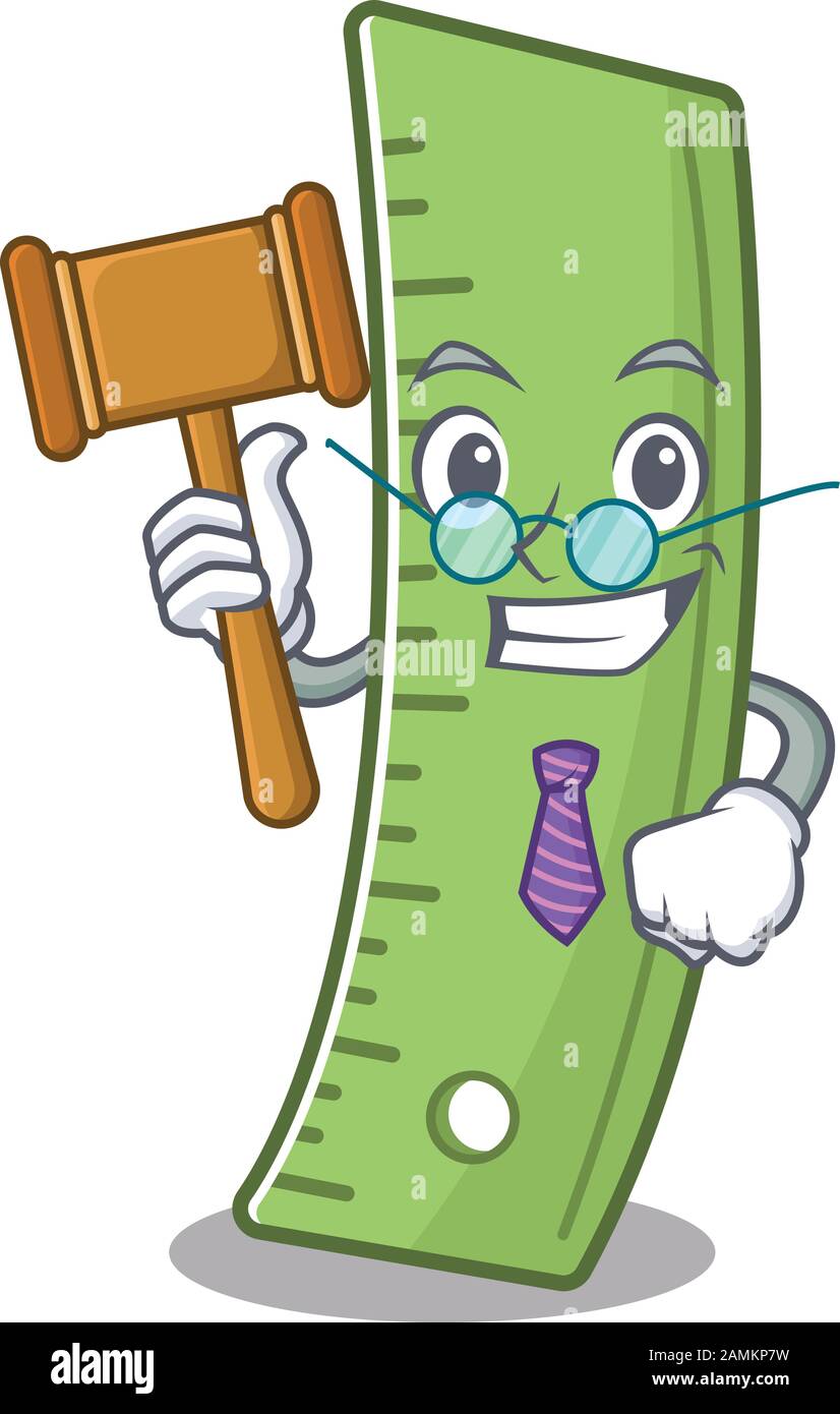 Smart Judge ruler in mascot cartoon character style Stock Vector Image ...