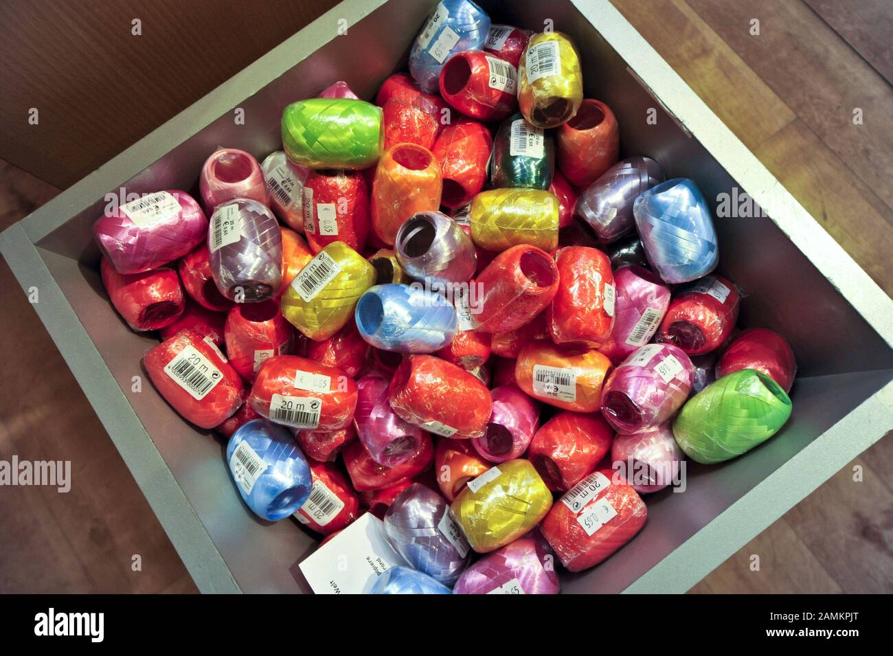 Colourful ribbons in the stationery department of the 'Store of the ...