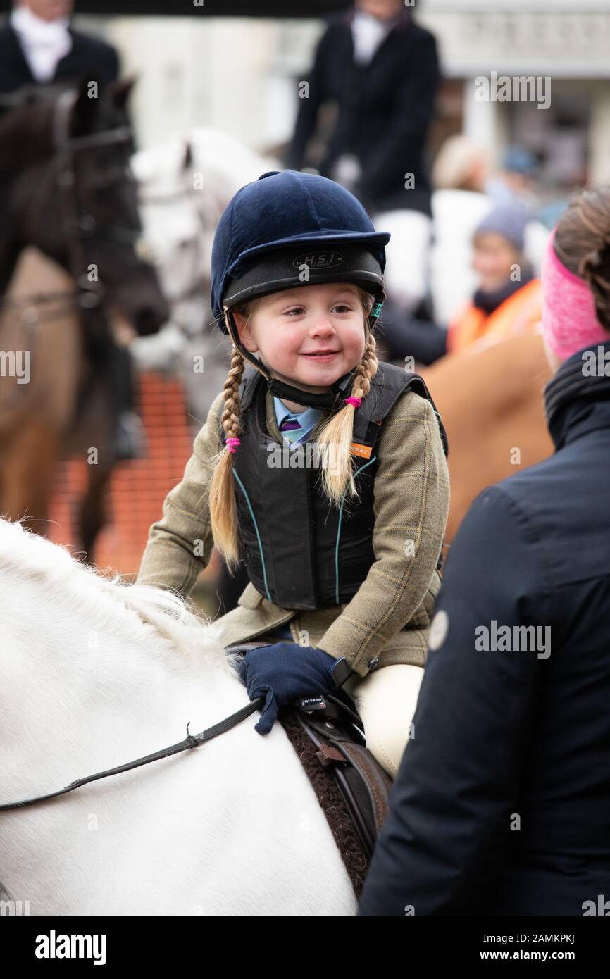 The Boxing day meet of Atherstone Hunt taking place in the Market ...