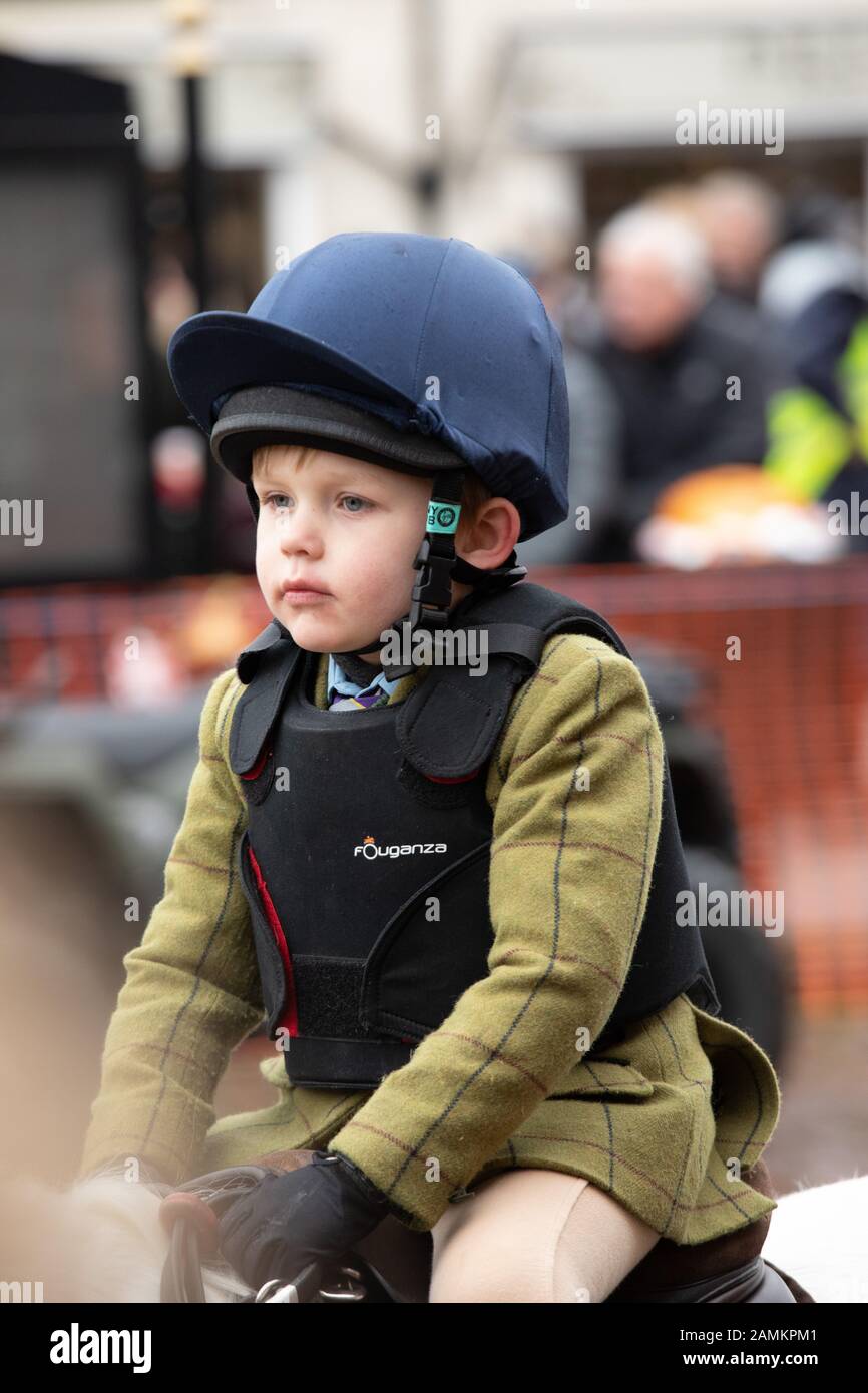 The Boxing day meet of Atherstone Hunt taking place in the Market ...