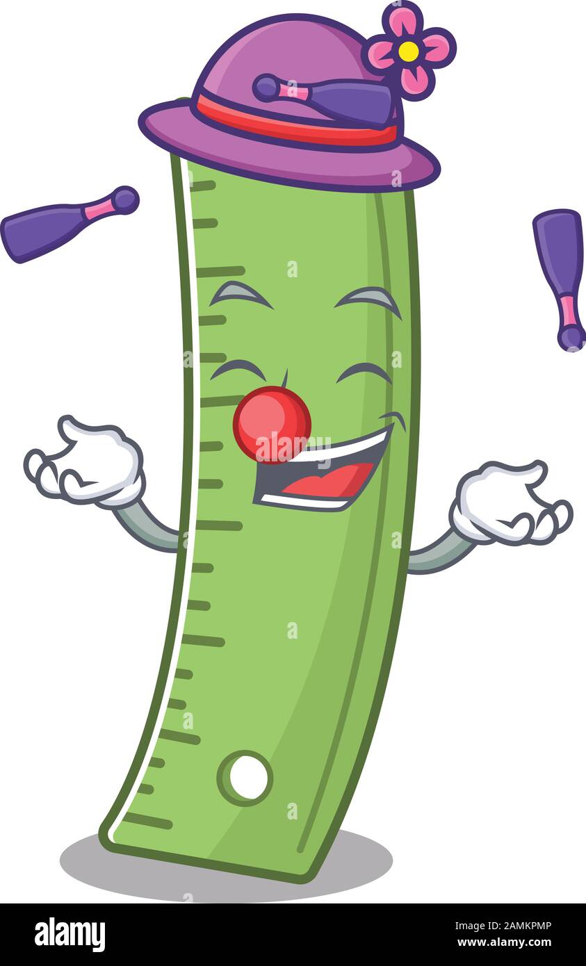 Smart ruler cartoon character design playing Juggling Stock Vector ...