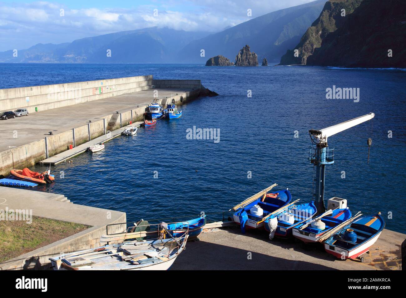 the port of Porto Moniz in the province of the same name, overlooking ...