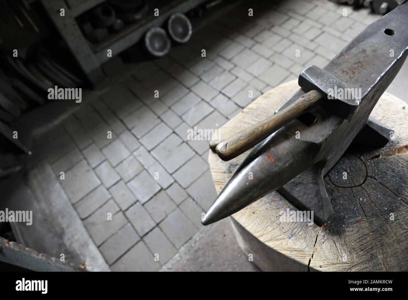 Anvil in the art forge of Otto Baier in the Pippinger Straße 108 in ...