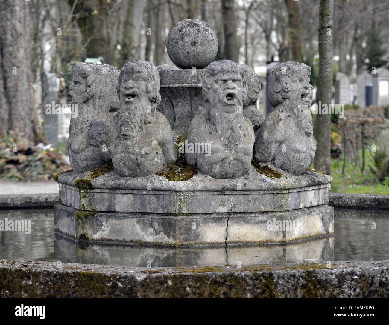 Gargoyle at the Munich East Cemetery. [automated translation] Stock ...
