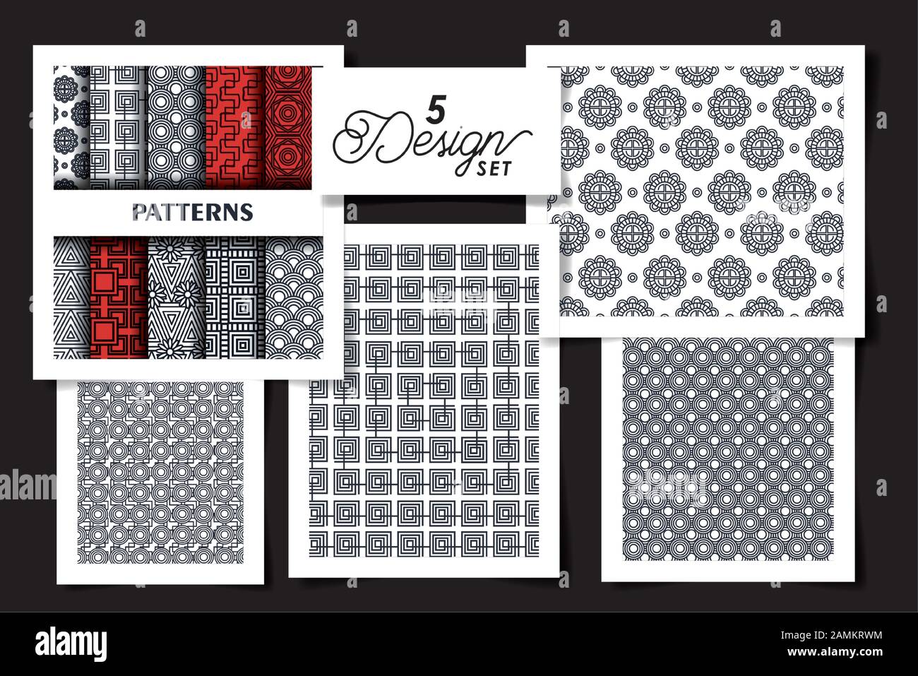 five designs of patterns geometric Stock Vector Image & Art - Alamy
