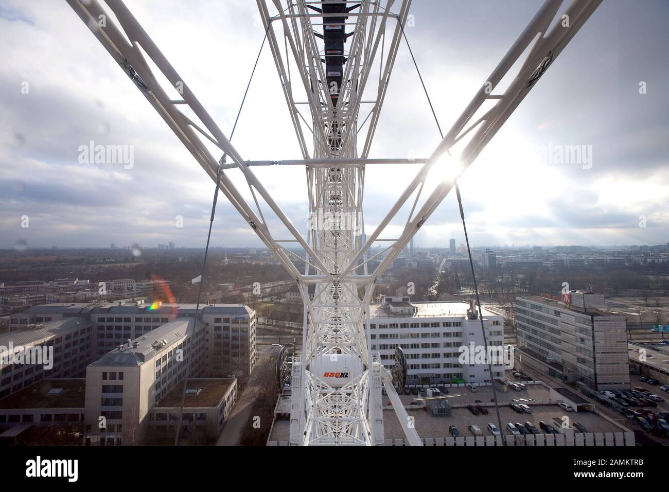 The prototype of a newly developed 80-meter high mobile Ferris wheel is ...