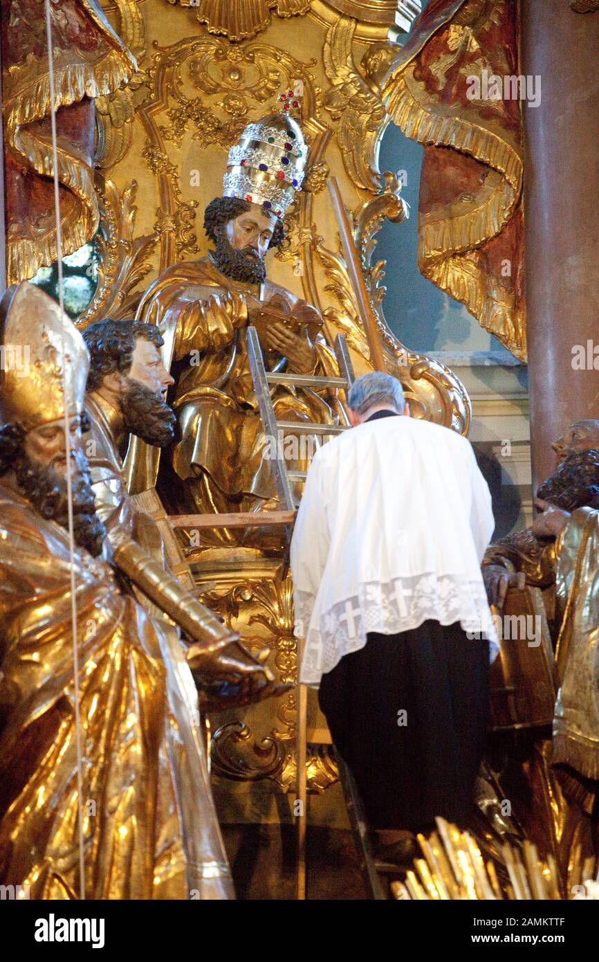 After the election of the new Pope Francis I, the tiara of St. Peter's ...