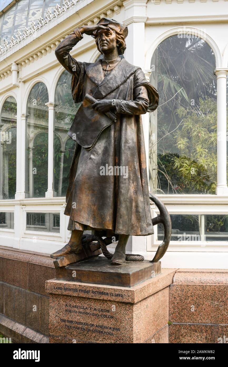 Statue of Christopher Columbus by the sculptor Léon-Joseph Chavalliaud ...