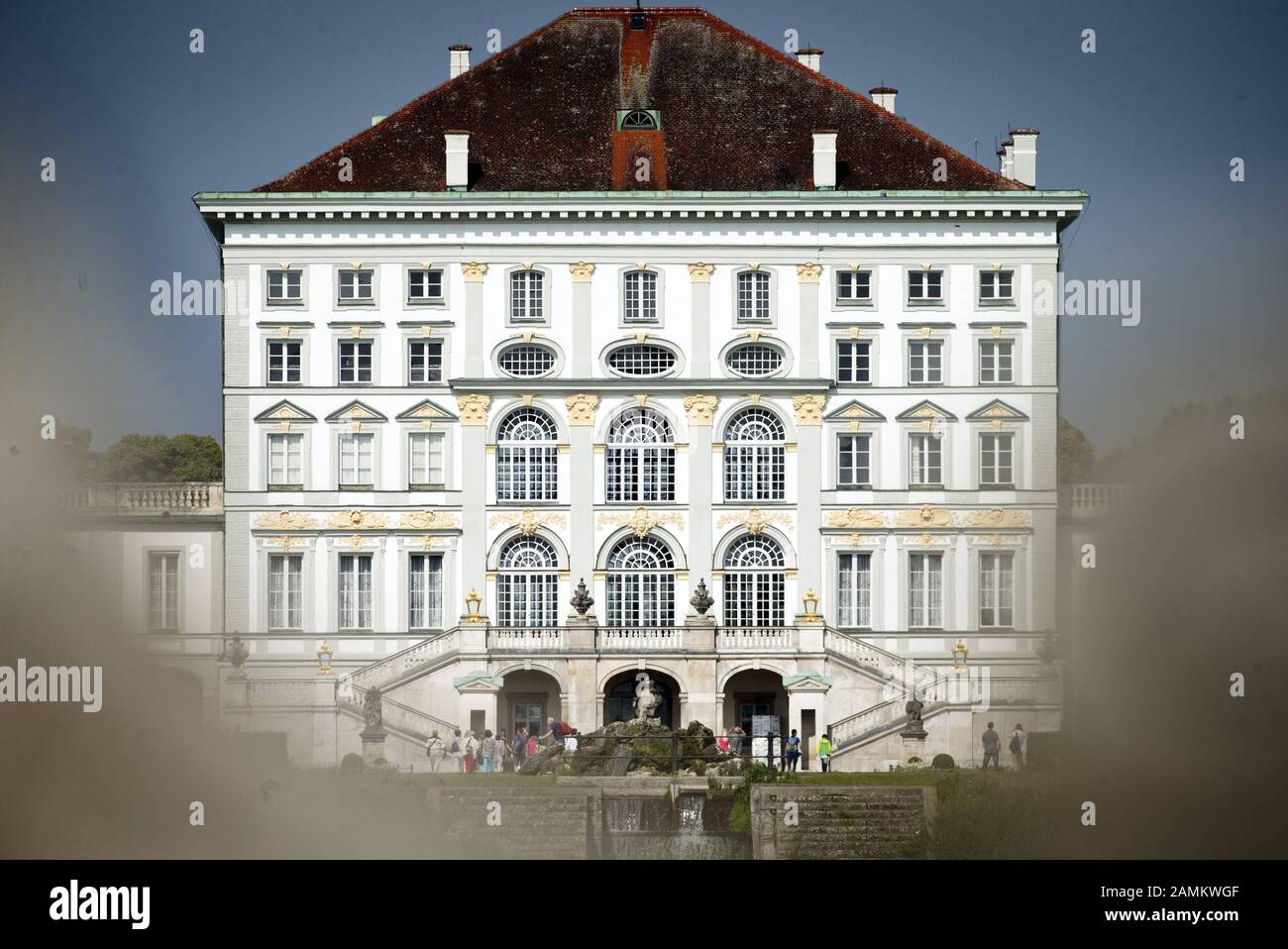 View of the Nymphenburg Castle in Munich. [automated translation] Stock ...