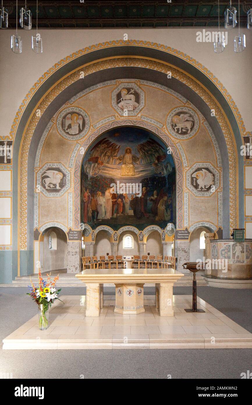 Altar and apse of the Evangelical Lutheran Church of the Redeemer in ...