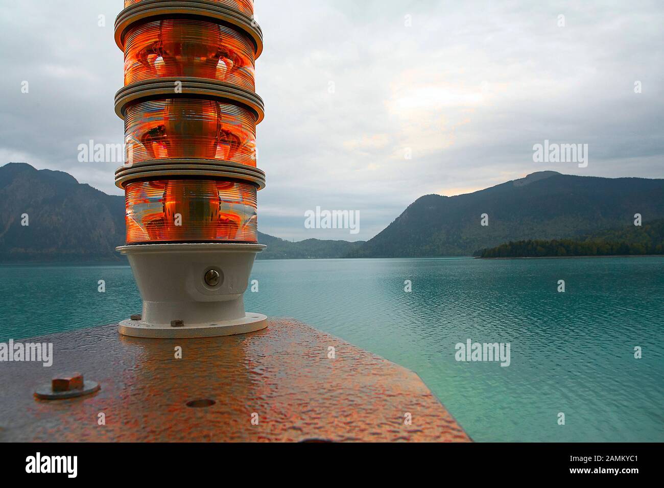 The storm warning system on the southern shore of Lake Walchensee sends ...