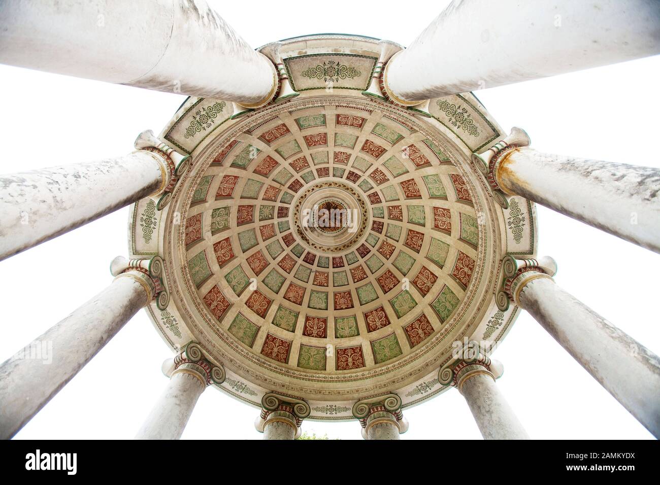 Underneath the dome of the Monopteros in the English Garden. [automated ...