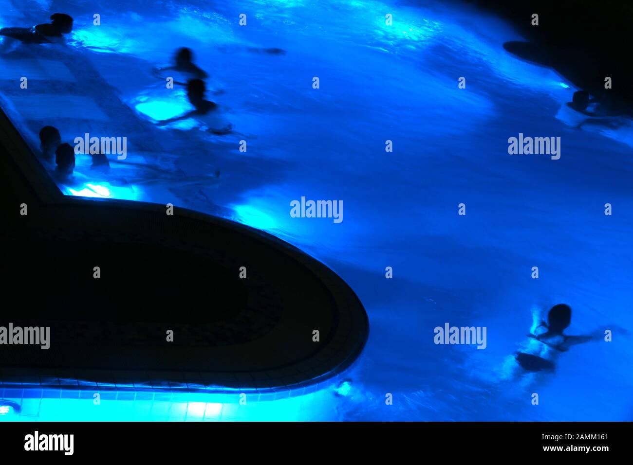 Brine basin in the Westbad in Munich at minus temperatures. [automated ...